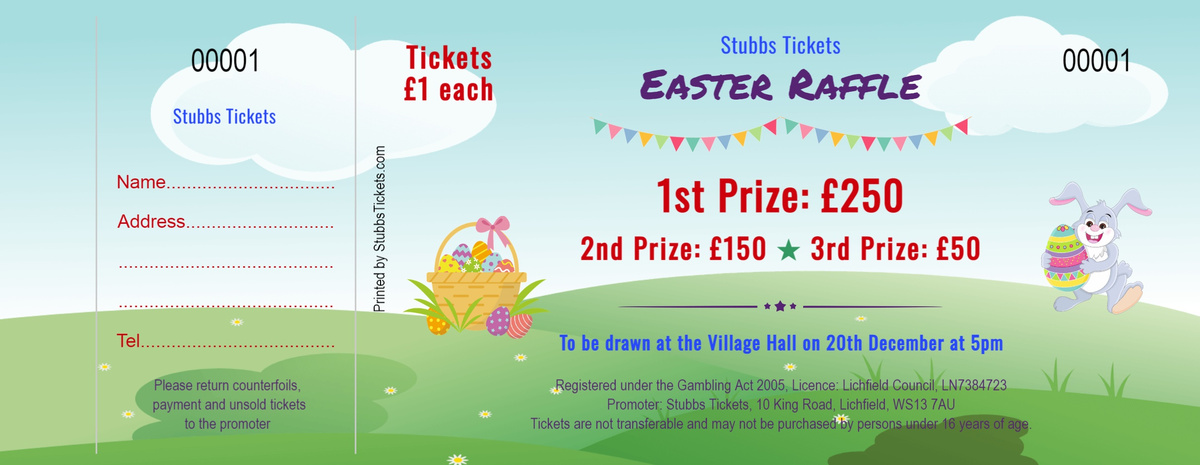 Easter Raffle Tickets | Raffle Ticket Designs & Templates