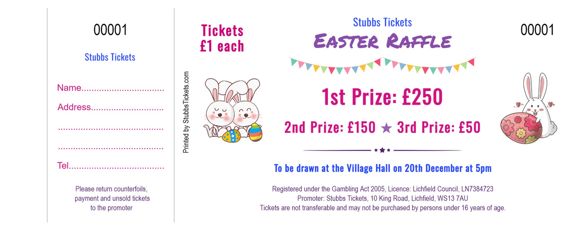 Easter Raffle Tickets | Raffle Ticket Designs & Templates