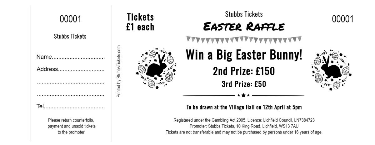 Easter Raffle Tickets | Raffle Ticket Designs & Templates