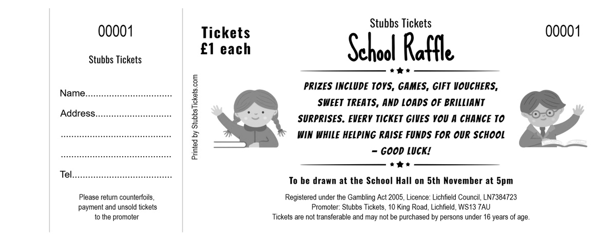 School Raffle Tickets | Raffle Ticket Designs & Templates