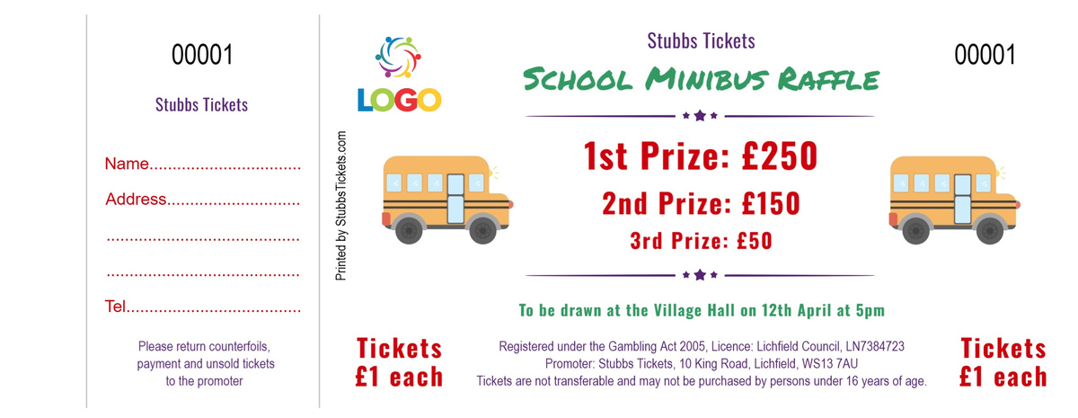 School Raffle Tickets | Raffle Ticket Designs & Templates