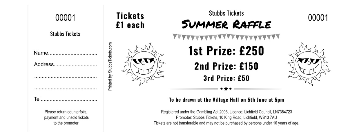 Summer Raffle Tickets | Raffle Ticket Designs & Templates